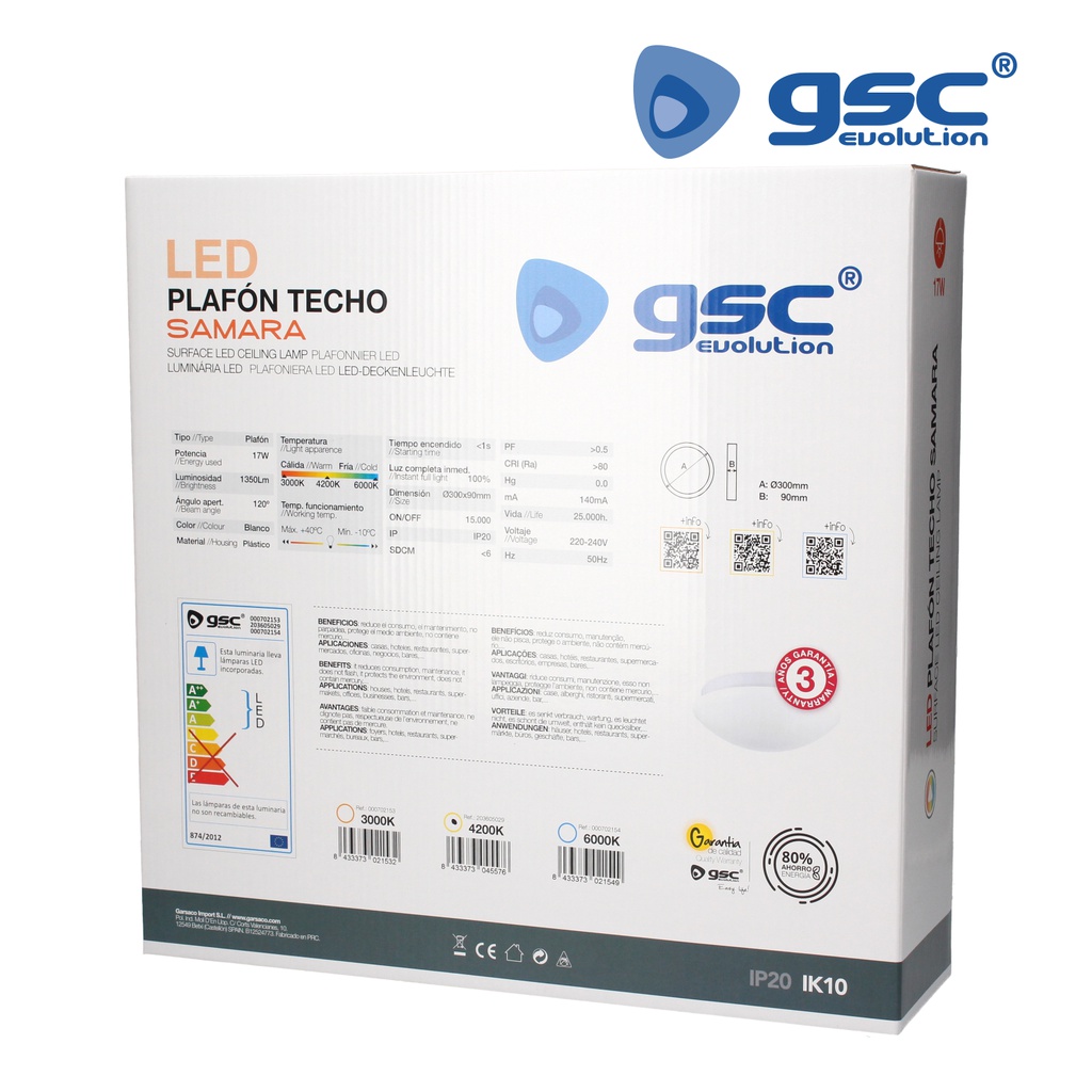 Samara LED ceiling light 17W 4200K | Garsaco