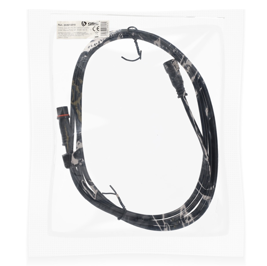 Cable (2x0.5mm) 2M para proyector solar Miloha y Pamol ref. 202615015 ...