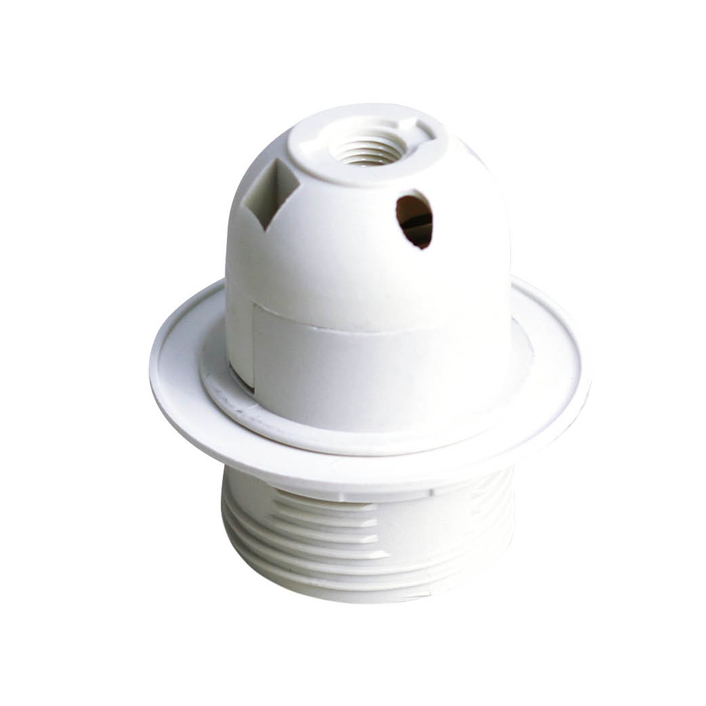 E27 thermoplastic lamp holder + washer White | Garsaco