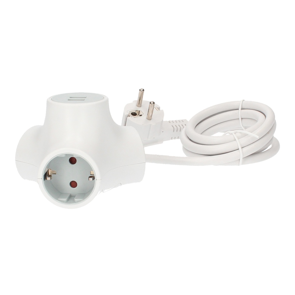 3 way adapter + 2USB 1,4M wire | Garsaco