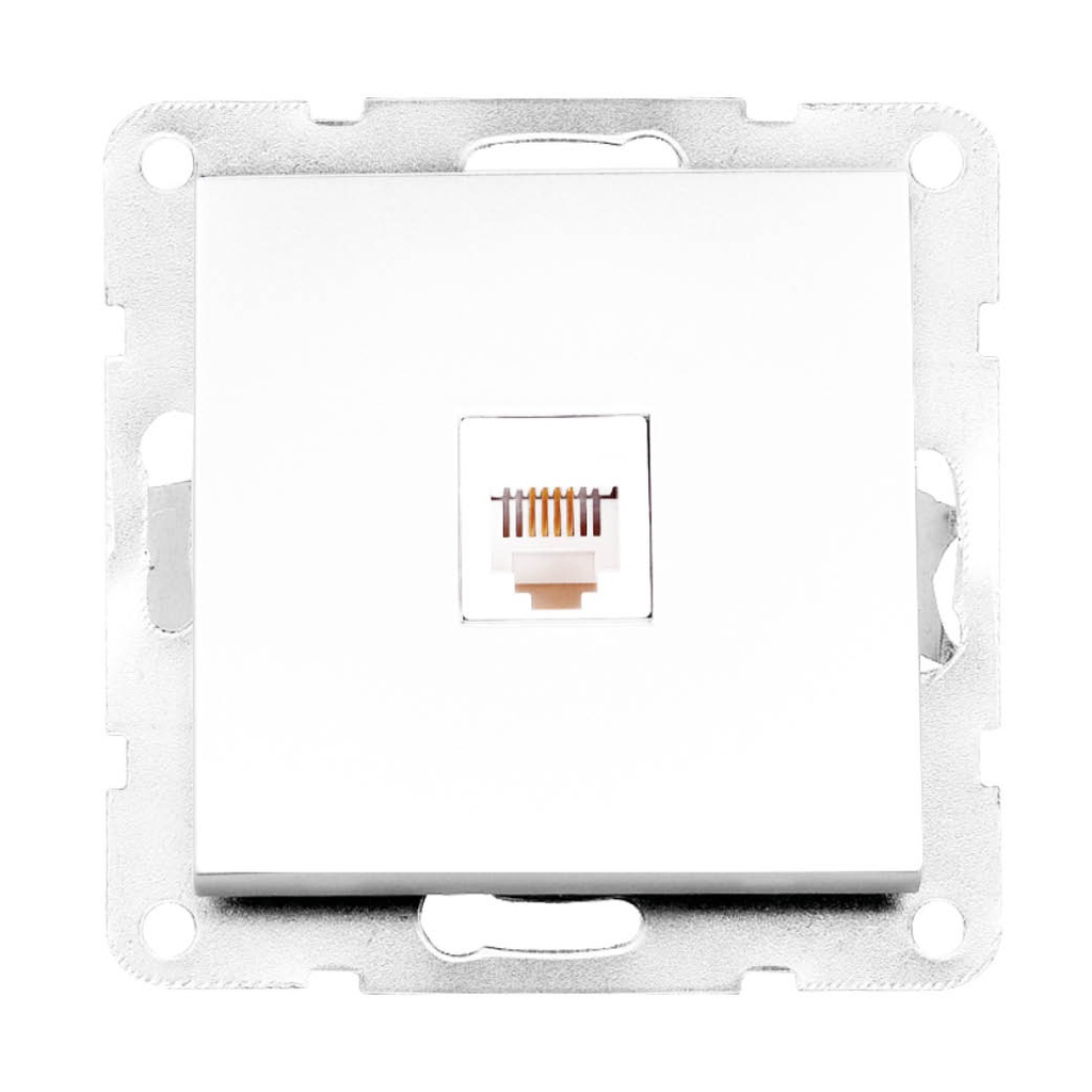Single recessed telephone socket Iota White | Garsaco