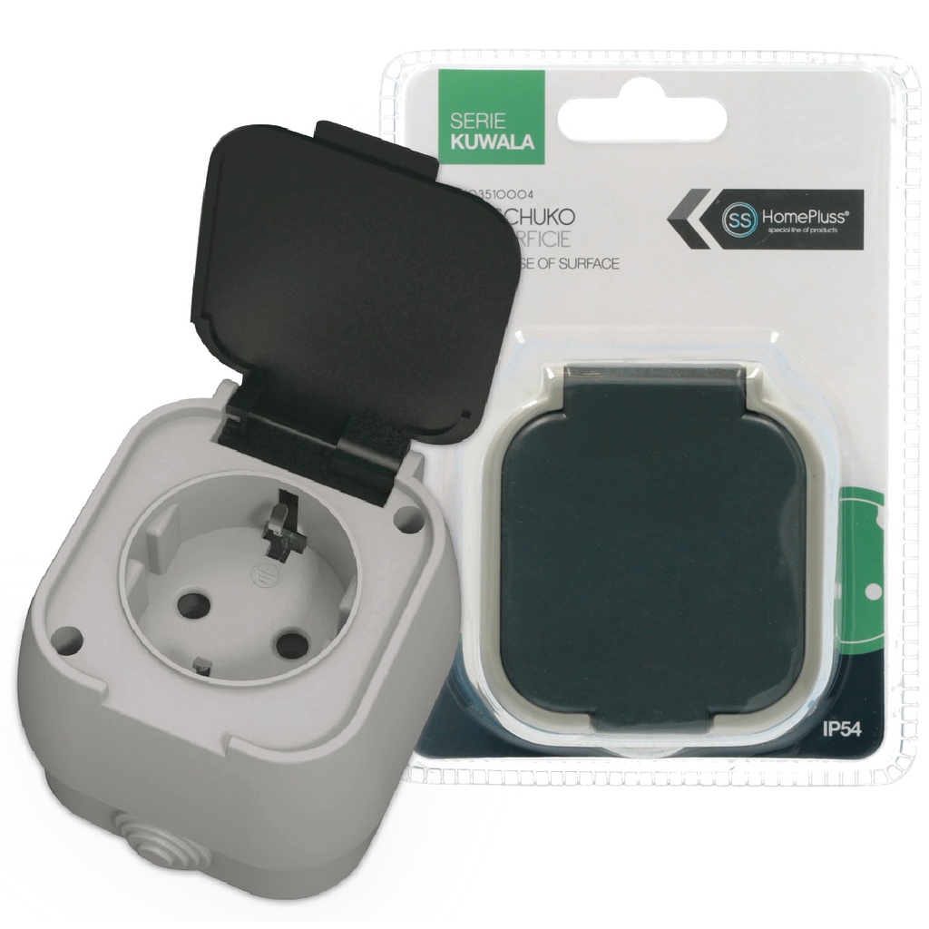 Single sucko surface IP54 Black - 6pcs inner box | Garsaco
