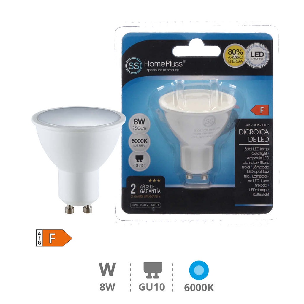 LED lamp 8W GU10 6000K 12pcs box | Garsaco