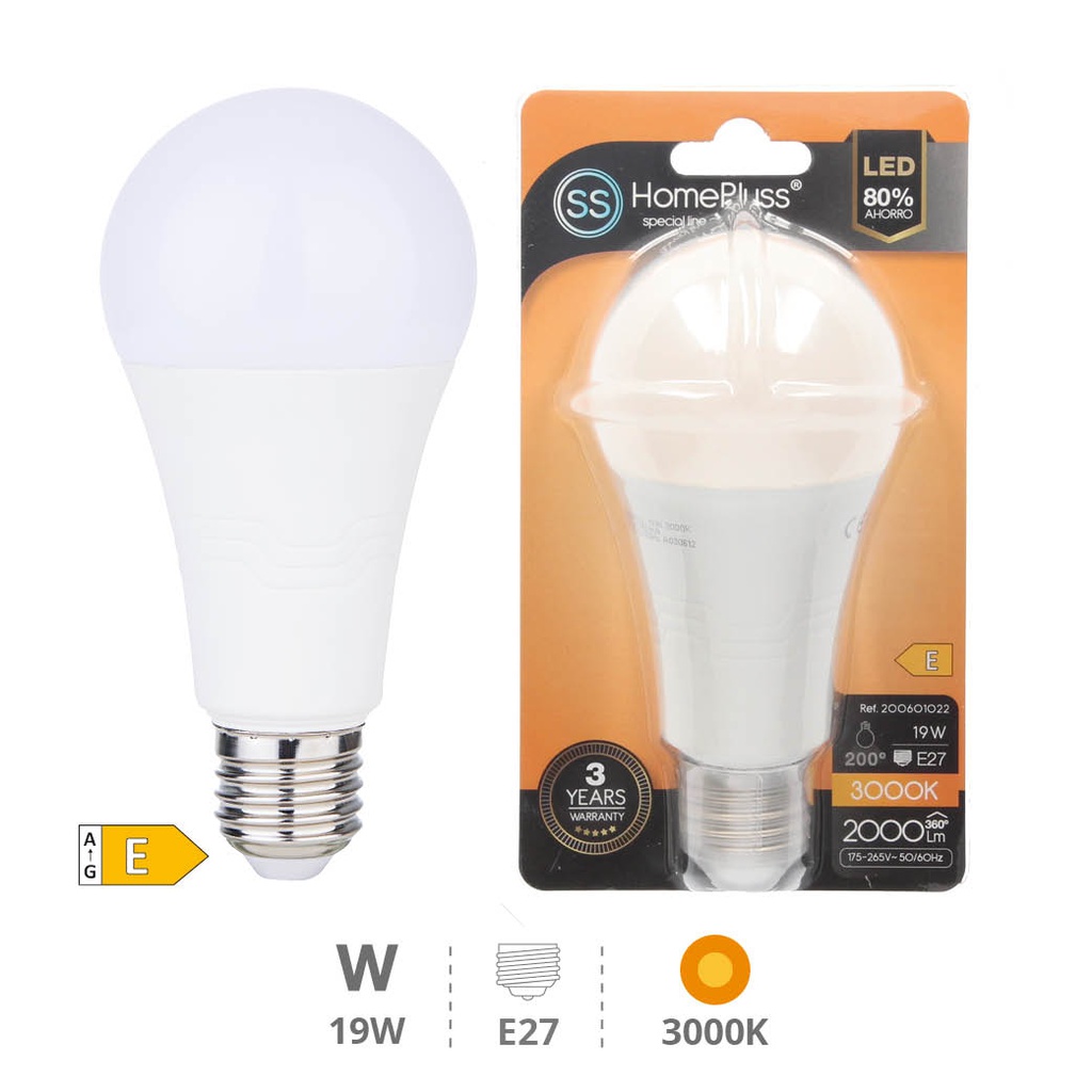 A65 LED bulb 19W E27 3000K 6pcs box | Garsaco