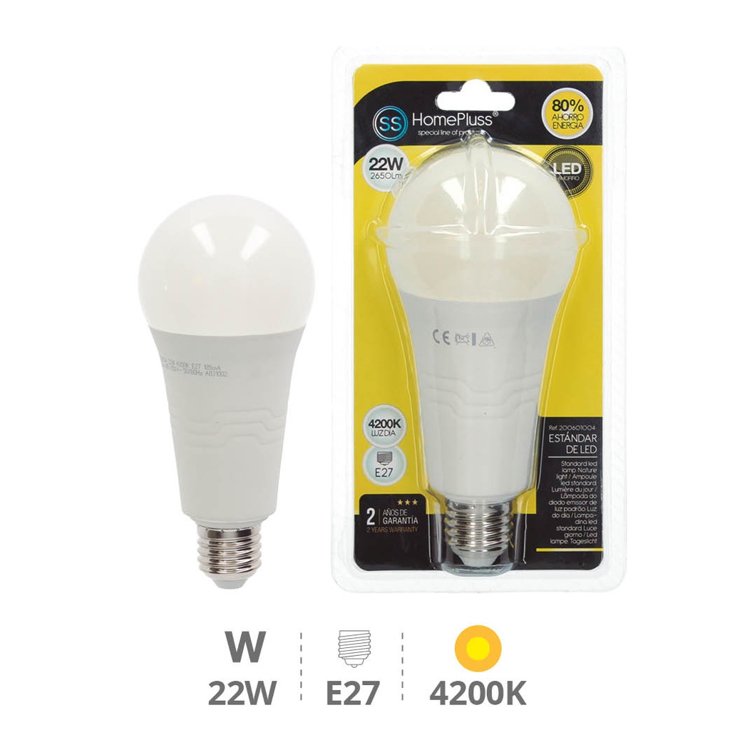 Lámpara estándar 22W E27 4200K - 6u caja exp | Garsaco