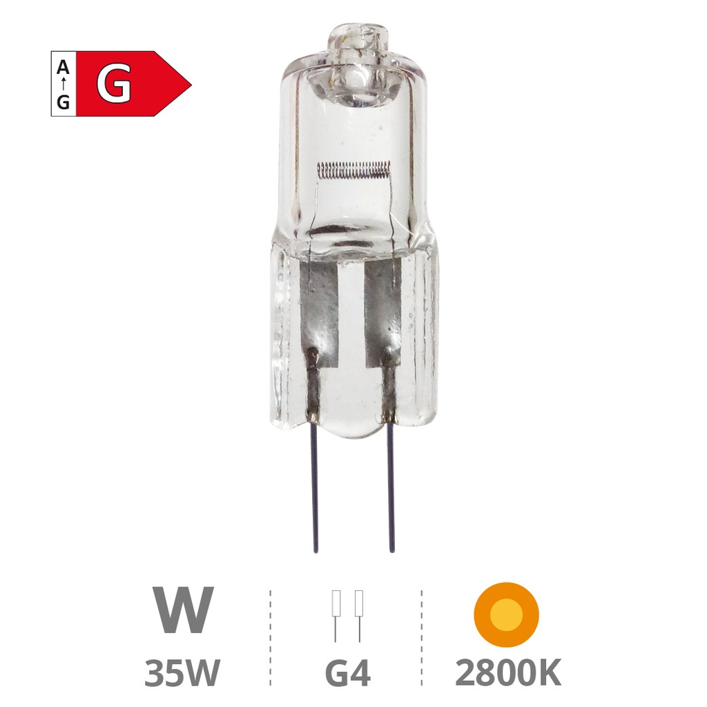 Lámpara halógena Bi-pin 35W G4 12V | Garsaco Lámpara halógena Bi-pin 35W G4 12V | Garsaco