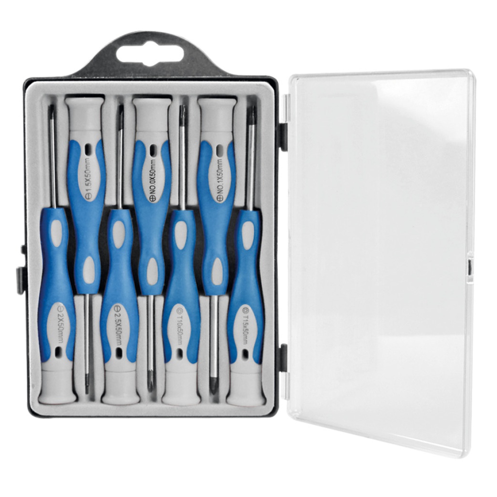 Set of 7 high precision screwdrivers - 4 flat and 3 Philips | Garsaco