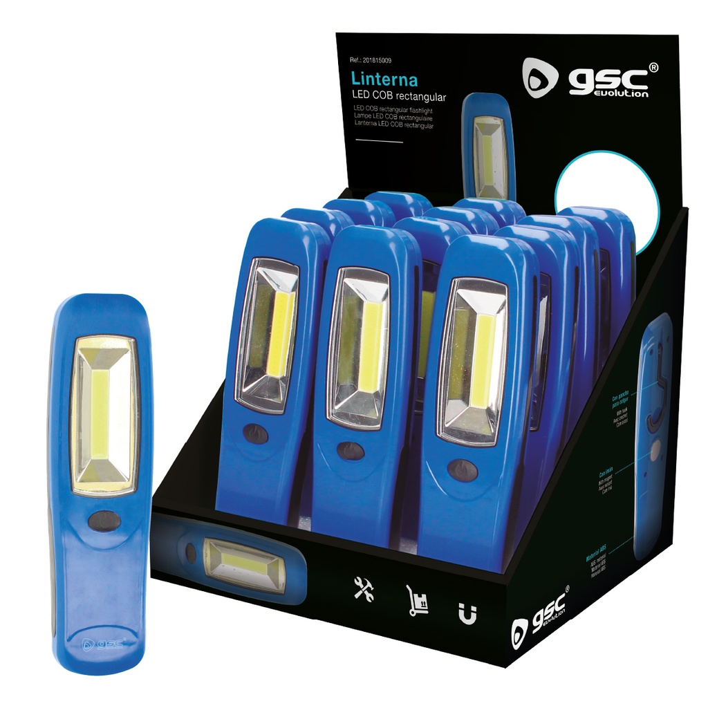 LED rectangular flashlight 3W - 12pcs display box | Garsaco