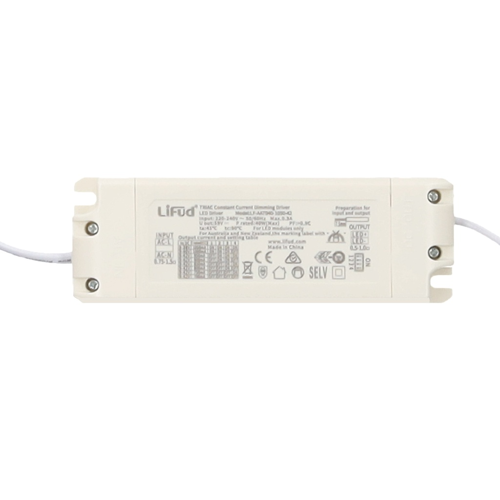 Driver LIFUD regulable TRIAC para paneles LED salida 30 - 42V | Garsaco