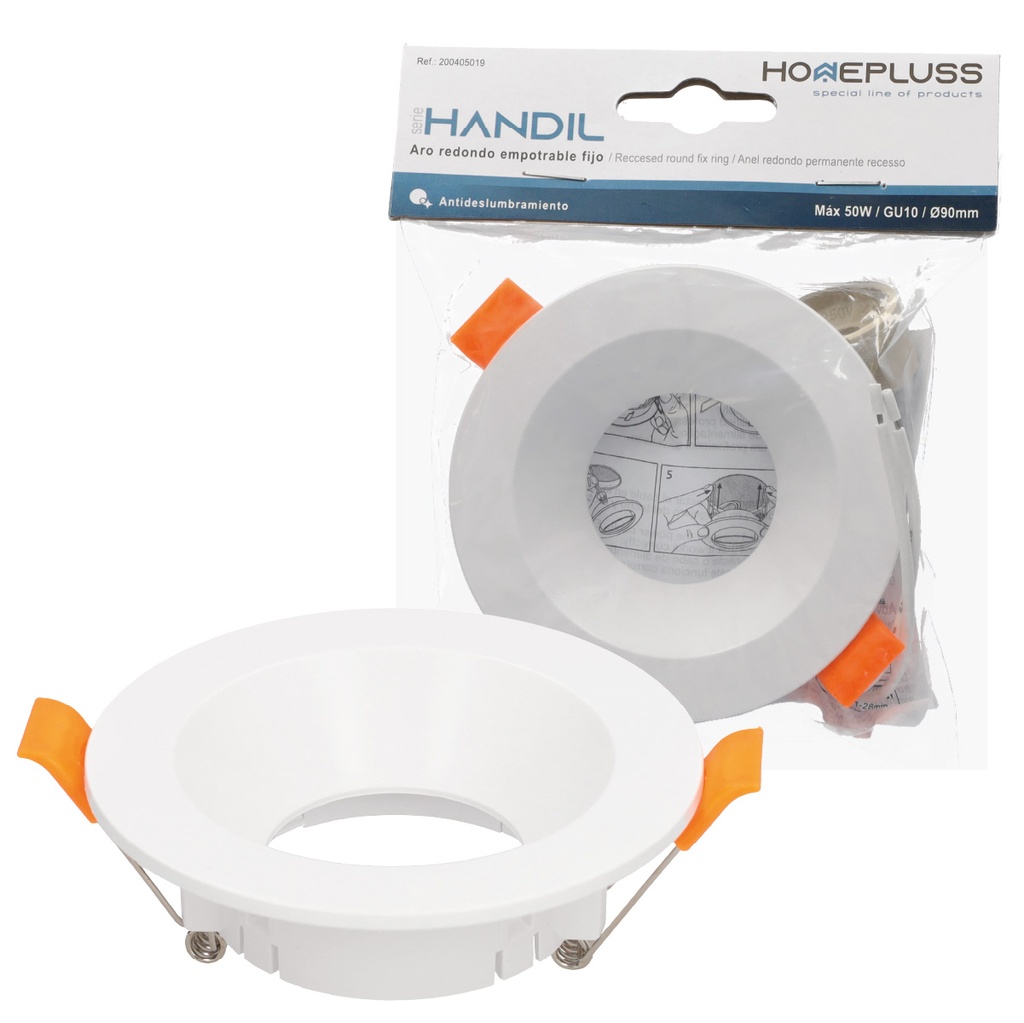 Handil Rounded Recessed Fixed fixture for Dichroich lamps Anti Glare ...