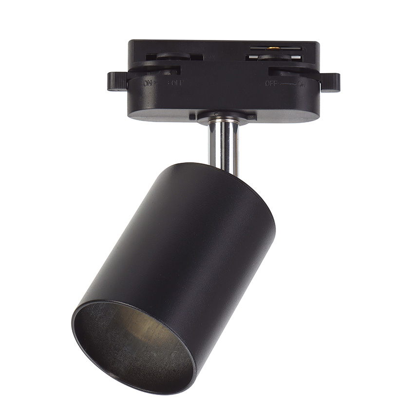 Foco trilho monofásico GU10 Preto | Garsaco