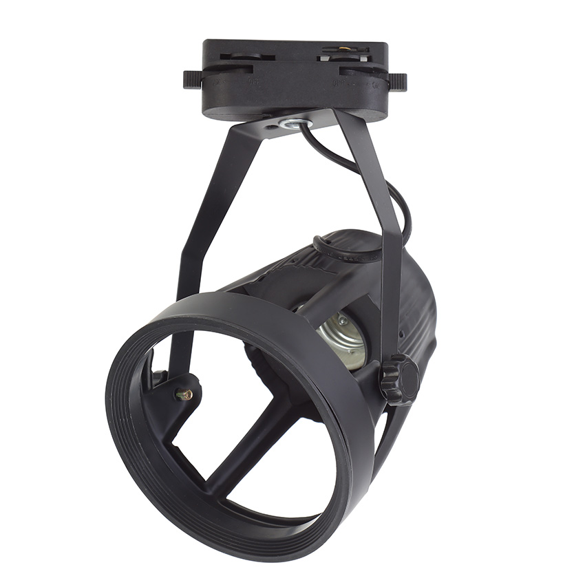 E27 tracklight fixture monophase type rail Black | Garsaco