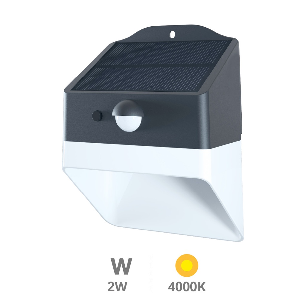 Sesine solar LED bulkhead with movement and night sensor 2W 4000K | Garsaco